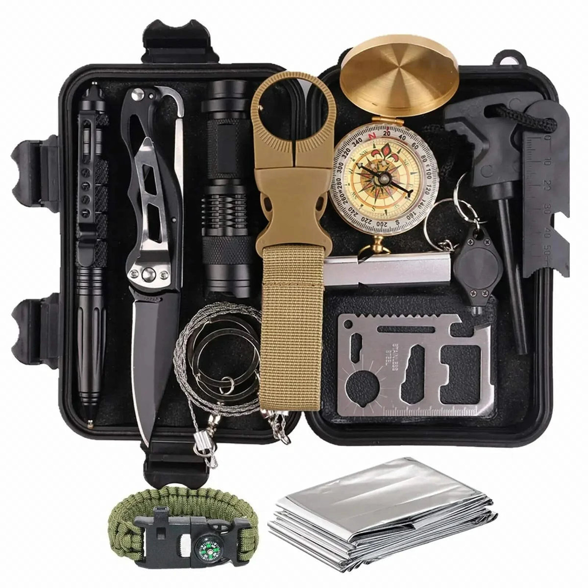 14-In-1 Compact Emergency Survival Kit for Outdoor Adventures ...